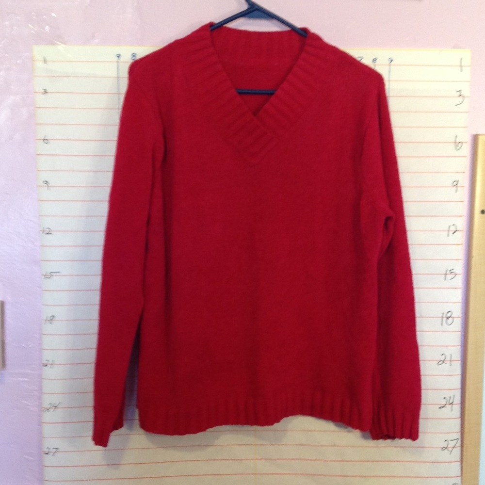 Sweaters | I Found No Tags Womens V Neck Sweater Redrose Color | Poshmark